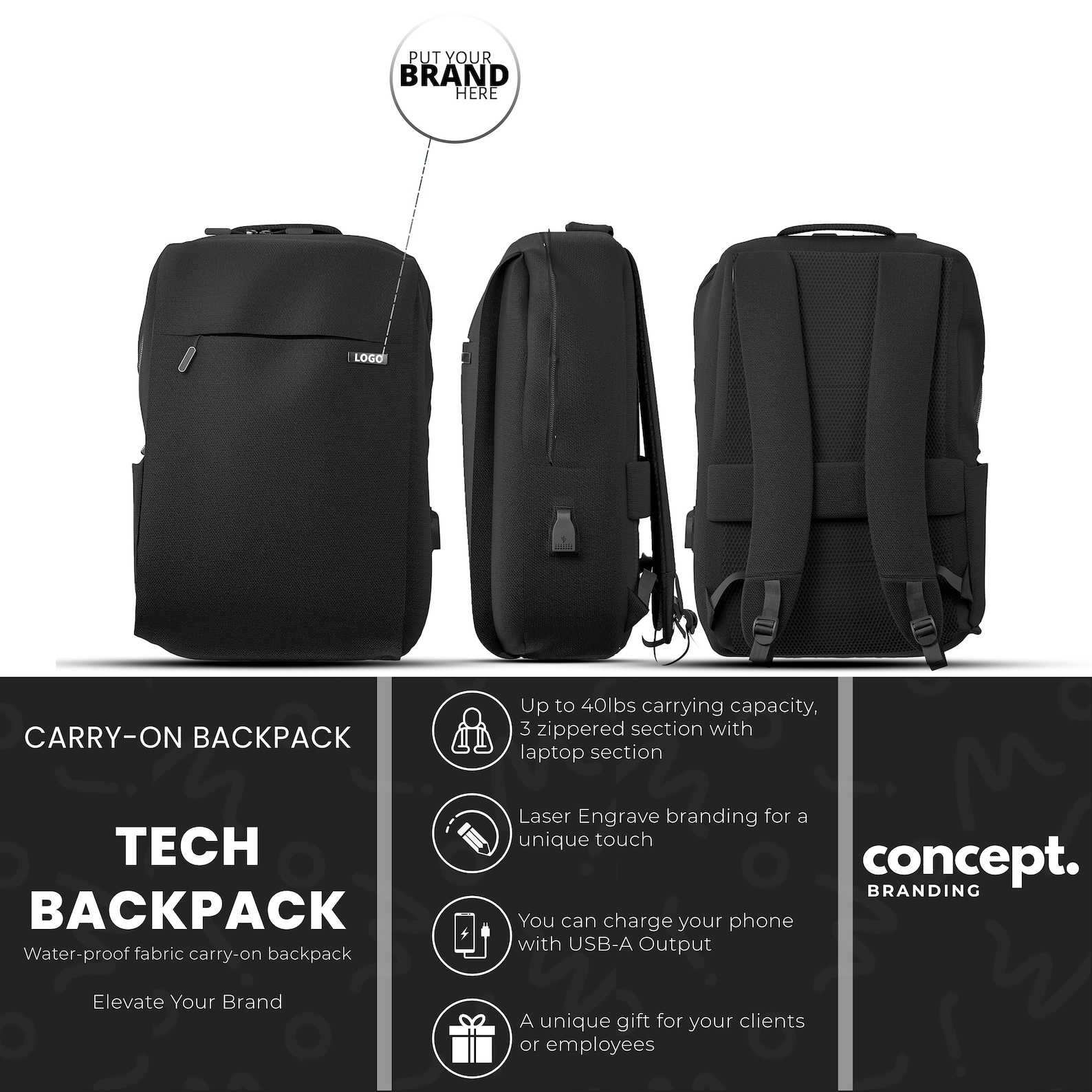 Personalized Company Backpack Set, Customized Corporate Backpack Set ...