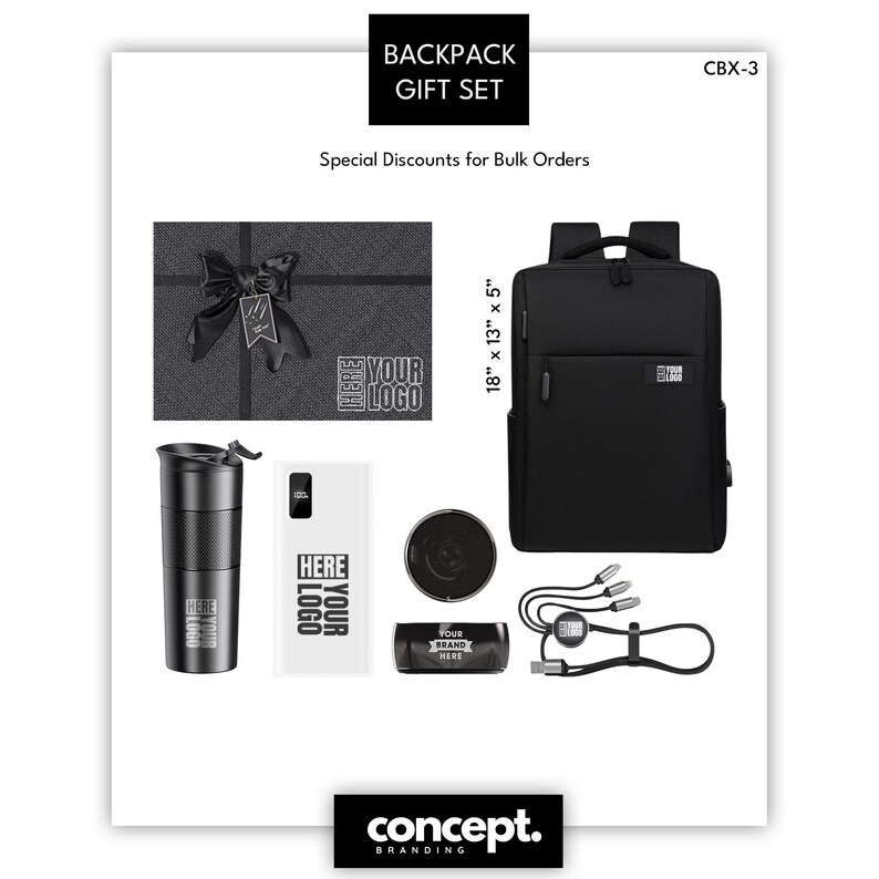 Personalized Company Backpack Set, Customized Corporate Backpack Set ...