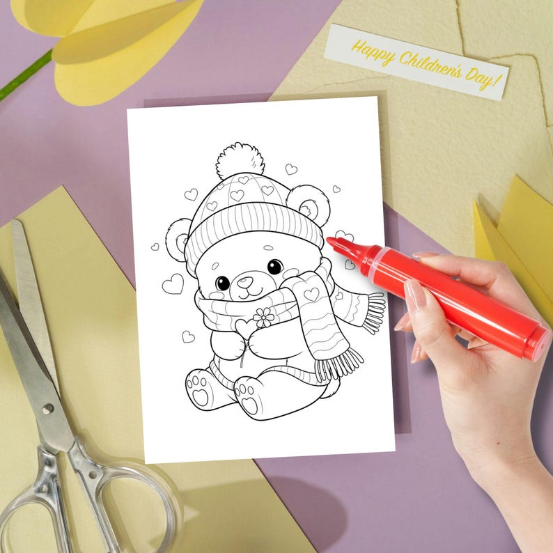 Livro de colorir em miniatura com ursinhos fofos - PDF imprimível para ...