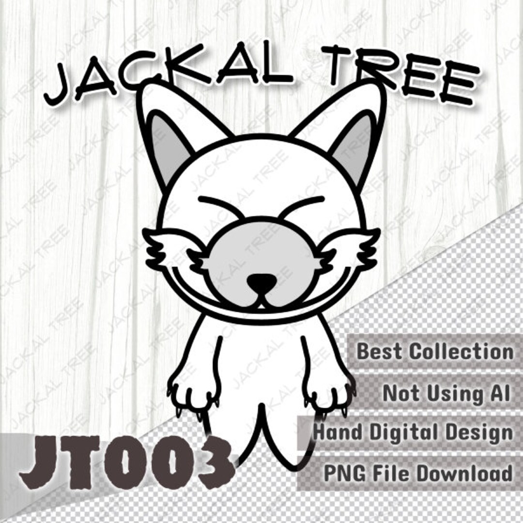 Jackal PNG, White, Collection, Digital Product, Animal, T-shirts, Sticker, Cushions, Mugs, Badge ...
