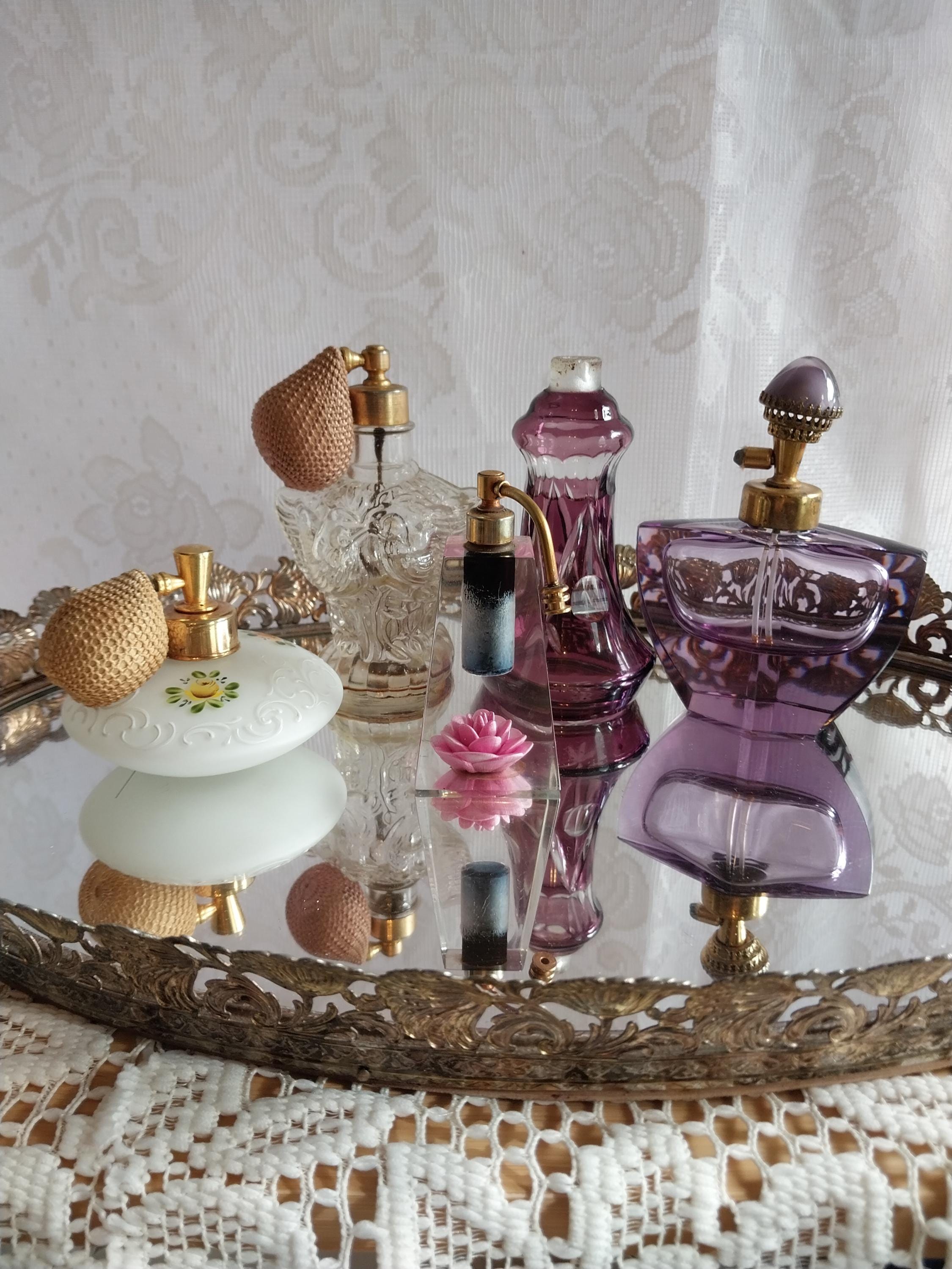 Vintage Perfume Bottles 1920-40s- Bohemian Cut Glass, Devilbiss, Jane ...