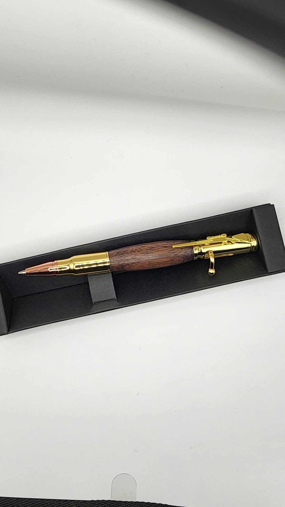 Gold Bolt Action 30 Caliber Gun Pen Made With Walnut Wood - Etsy