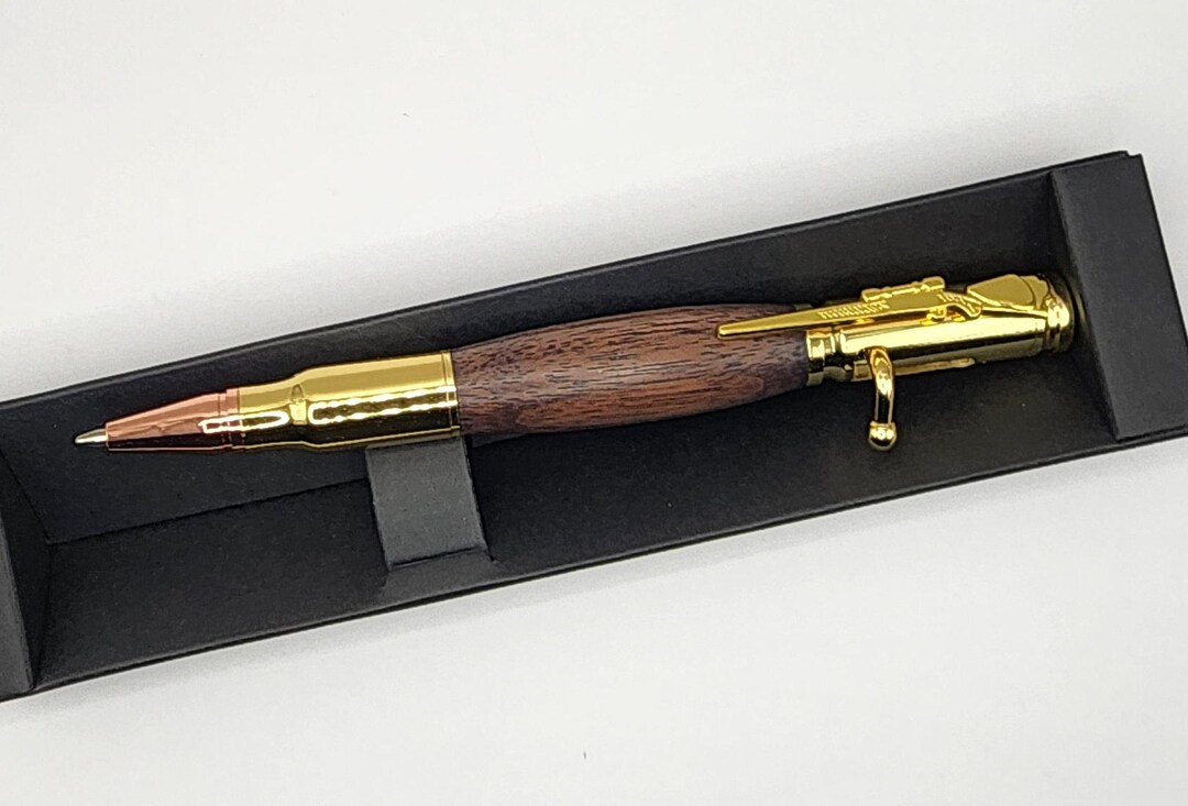 Gold Bolt Action 30 Caliber Gun Pen Made With Walnut Wood! - Etsy