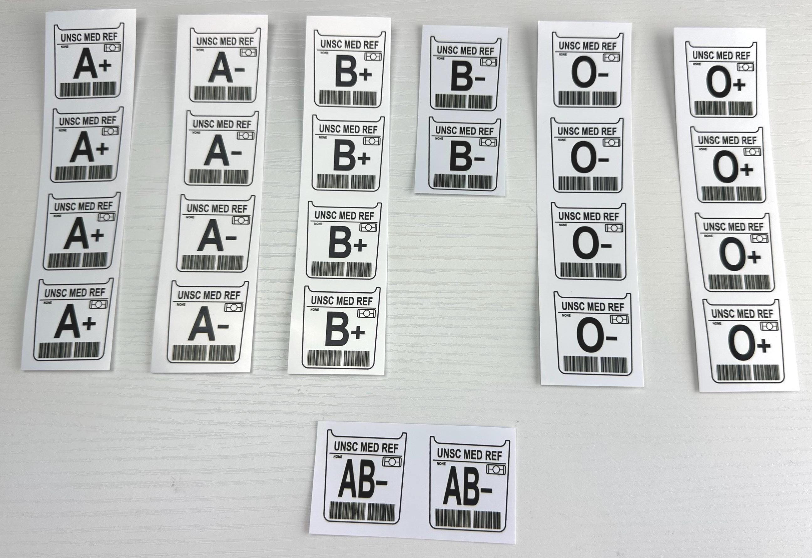 Halo ODST / UNSC Blood Type Sticker Decals - Etsy