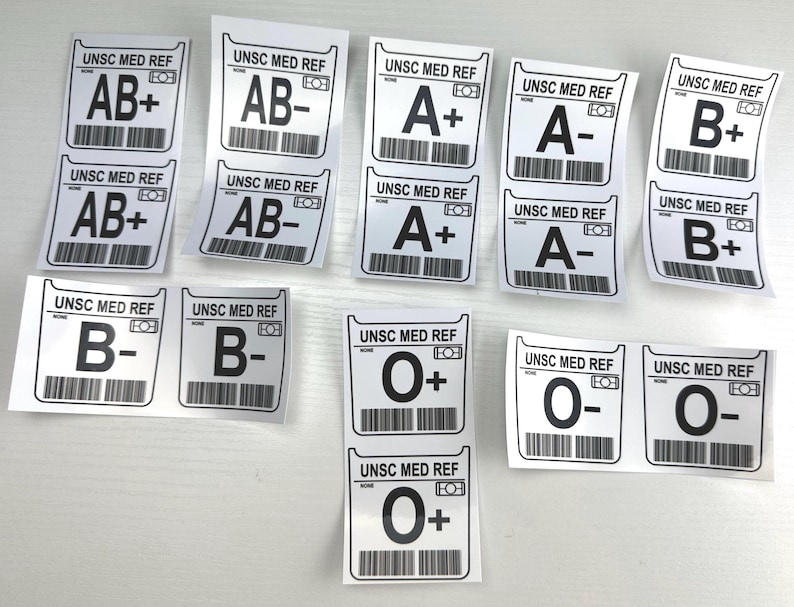 Halo ODST / UNSC Blood Type Sticker Decals - Etsy