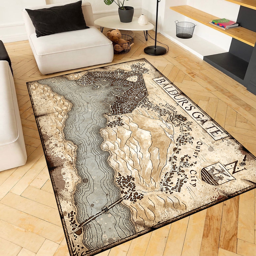 Map of Baldur's Gate D&D Poster, Living Room Rug, Personalized Gift Rug ...