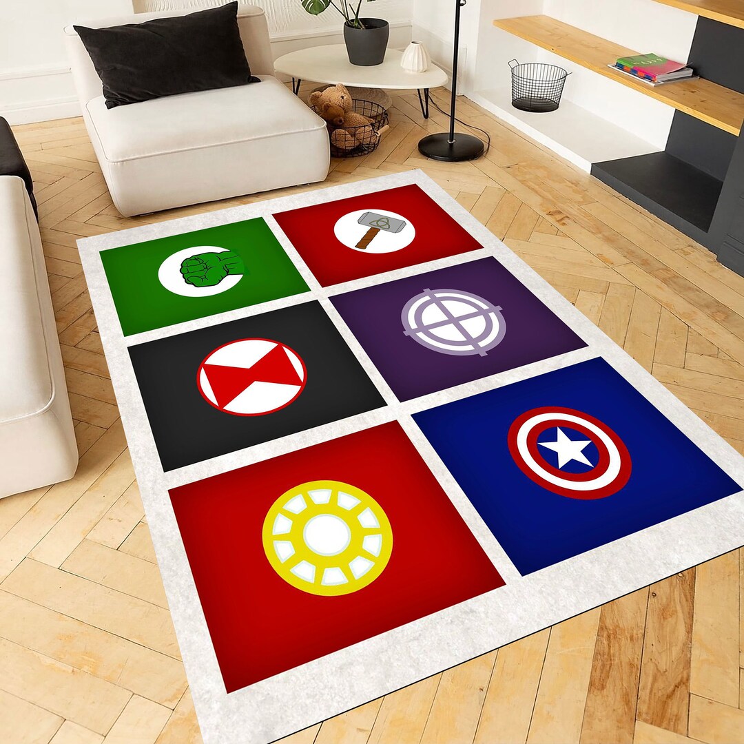 Marvel, Marvel Characters Rug ,fantastic Rug, Kids Room Rug, Minimalist ...