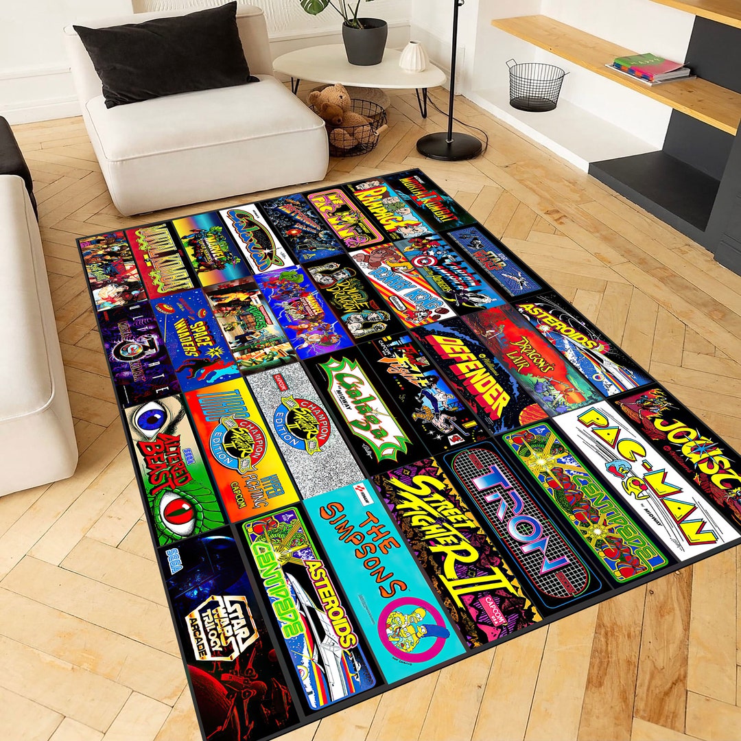Retro Games Rug,game Rug,gaming Rug,colorful Rug,play Room Rug, Game ...