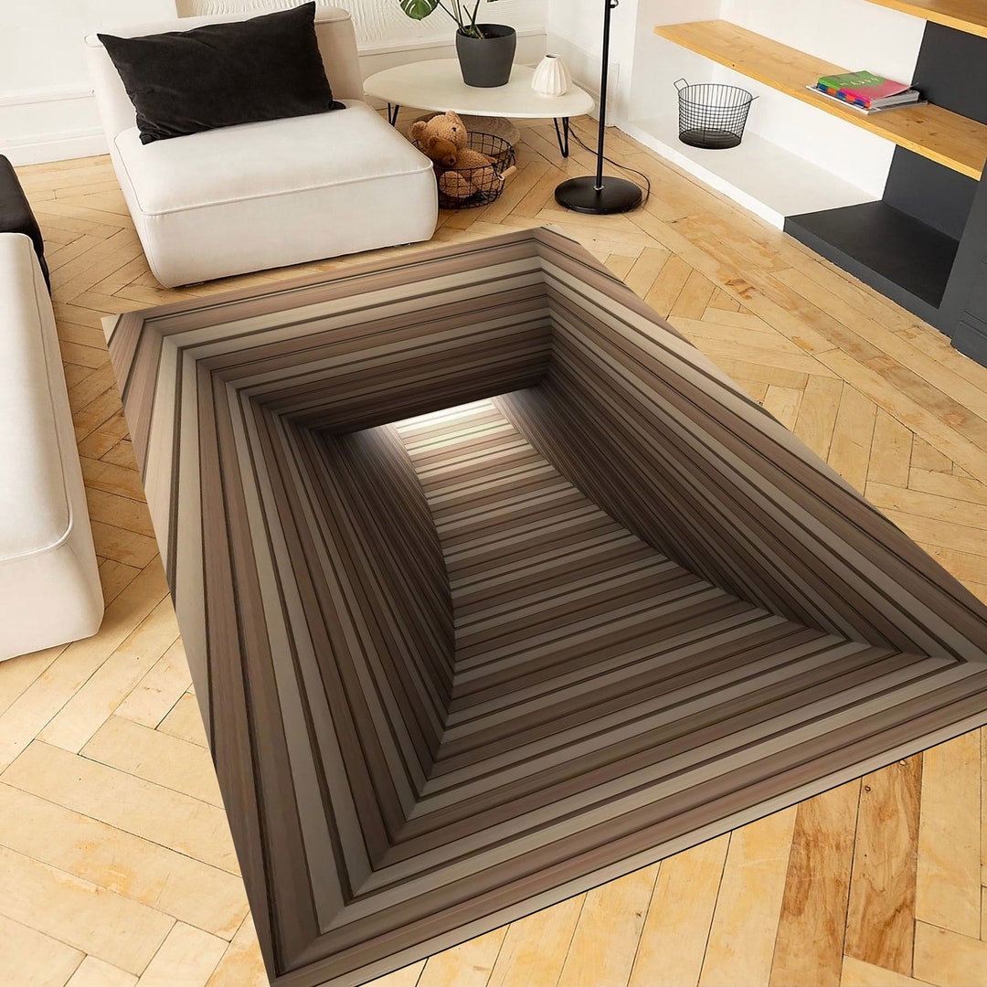 Tunnel Rug, Optical Illusion Rug, Illusion Rug, Rectangular Illusion ...