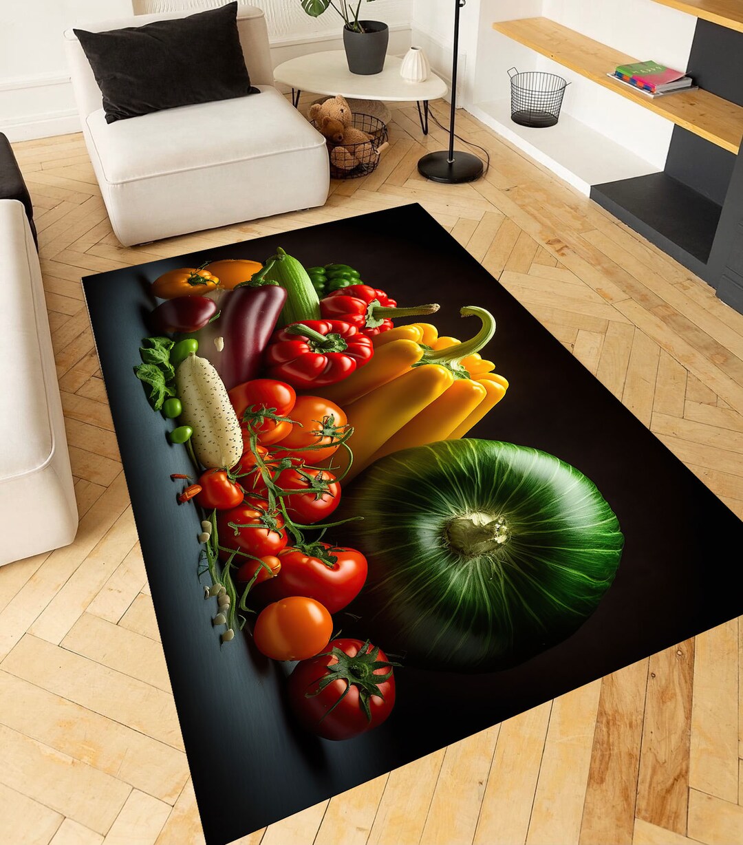 Kitchen Rug, Colorful Rug, Vegetables Rugs, Modern Rugs, Machine ...
