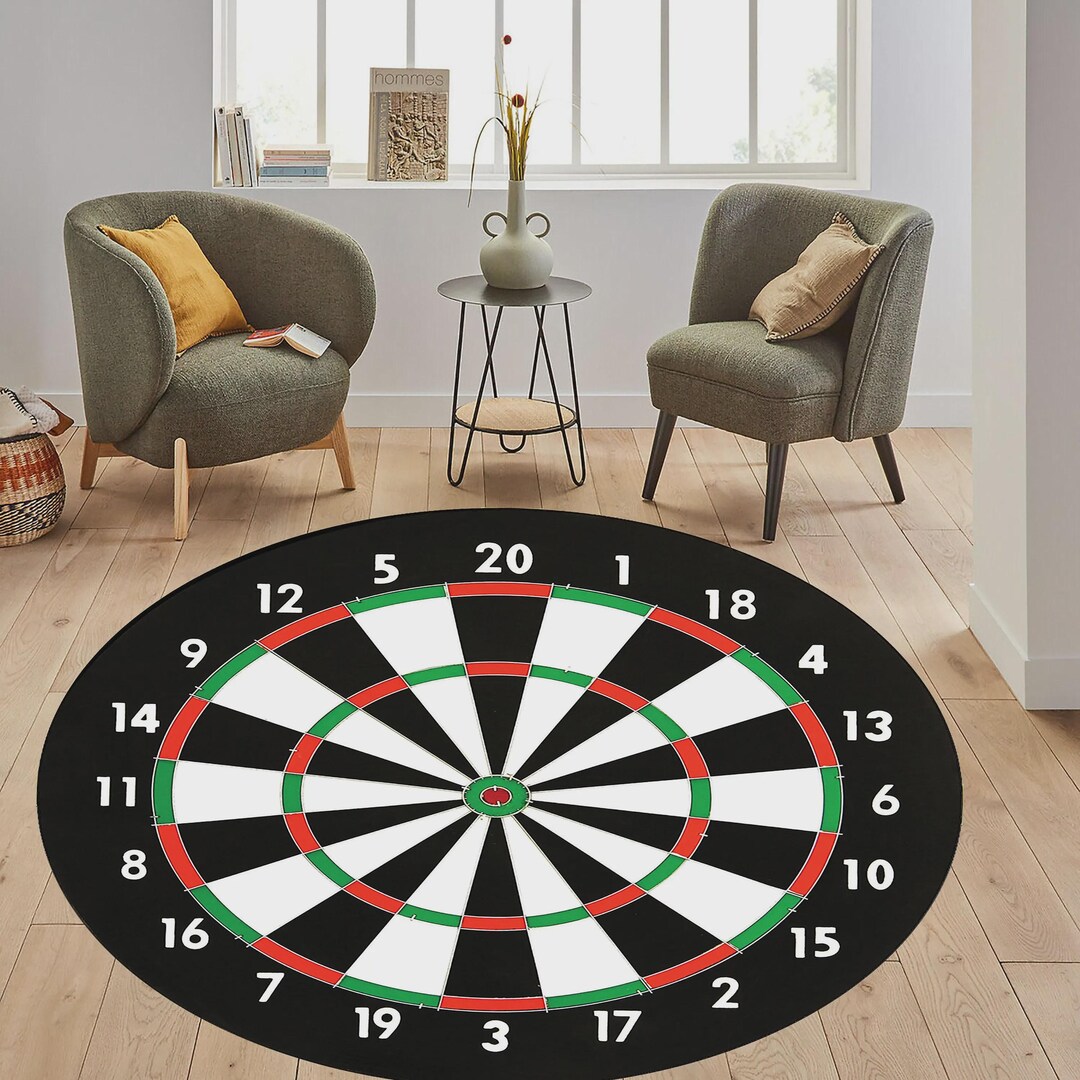 Dartboard Design Rug for Game, Dart Player Rug, Dartboard Lover Gift ...