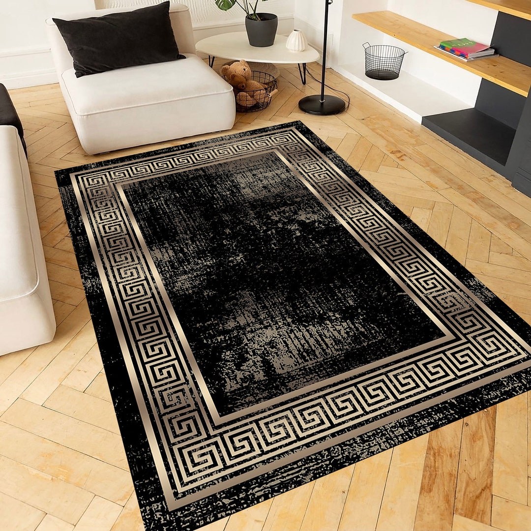 Greek Pattern Rug,greek Rug,geometric Rug,modern Rug,black Rug,colorful ...