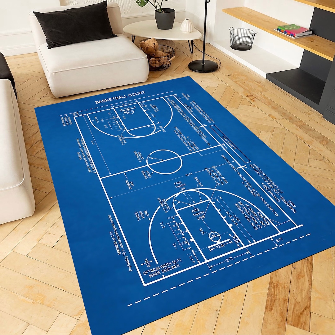 Basketball Court Rug, Basketball Rug, Sport Rug, Area Rug, Gift for Him ...