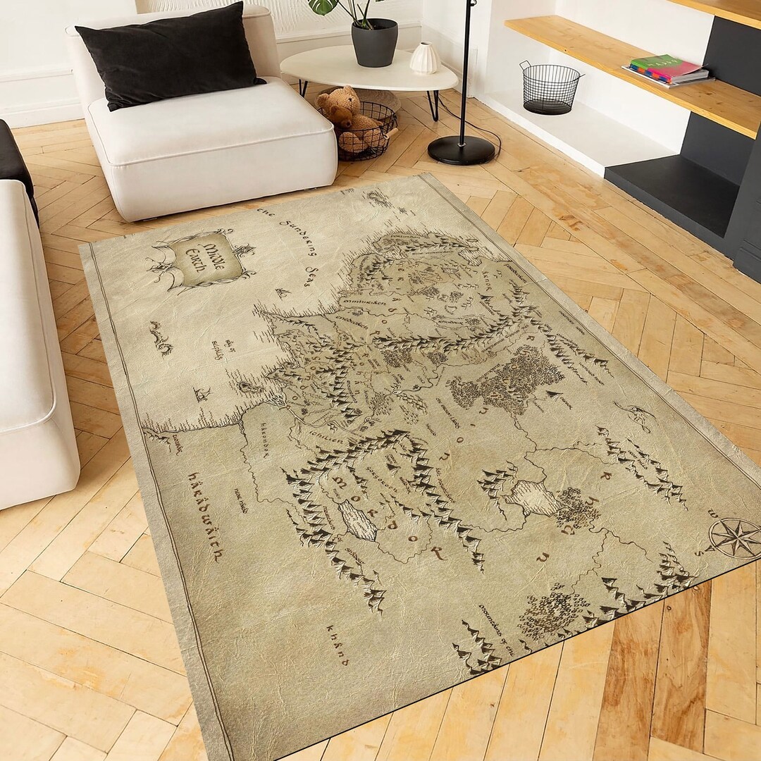 Map Rug, Middle Earth Map Rug,saloon Rug,earth Rug,modern Rug ...