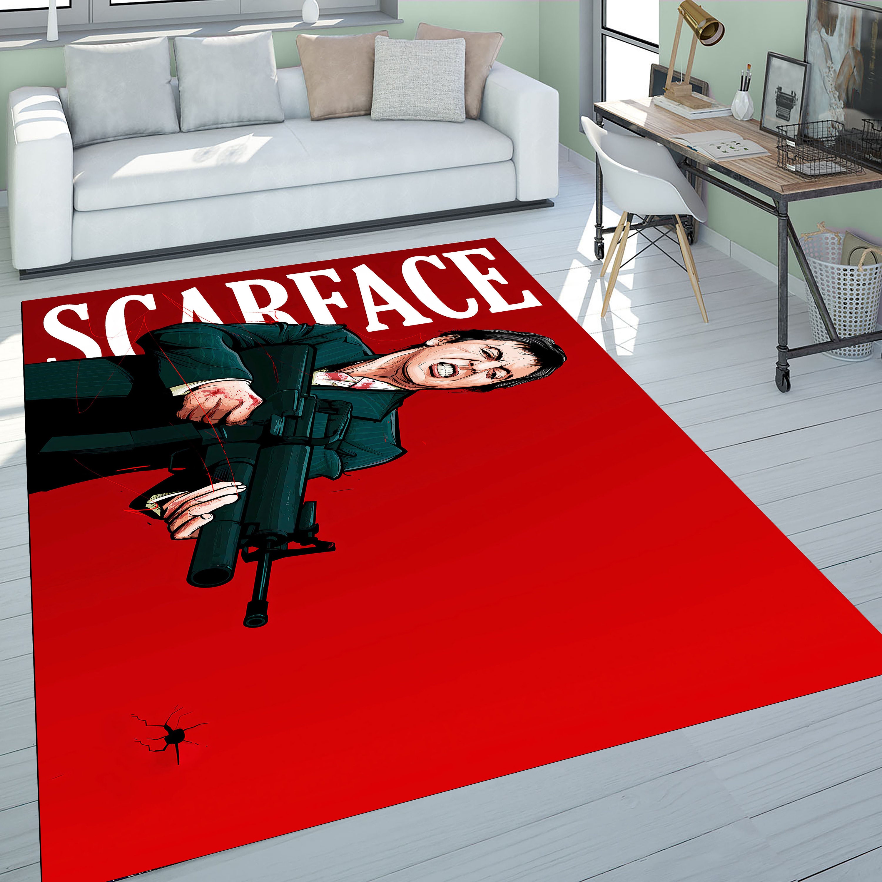 Scarface Rug, Scarface, Tony Montana Rug, Movie Rug, Fan Rug, Themed ...