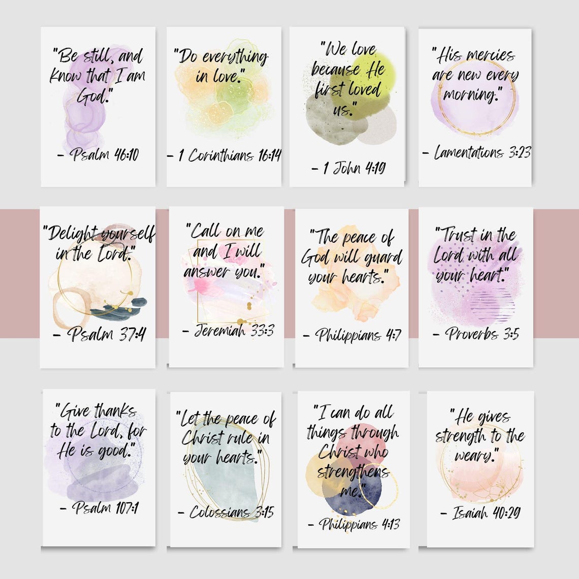 Bible Verse Affirmation Cards PRINTABLE - Etsy
