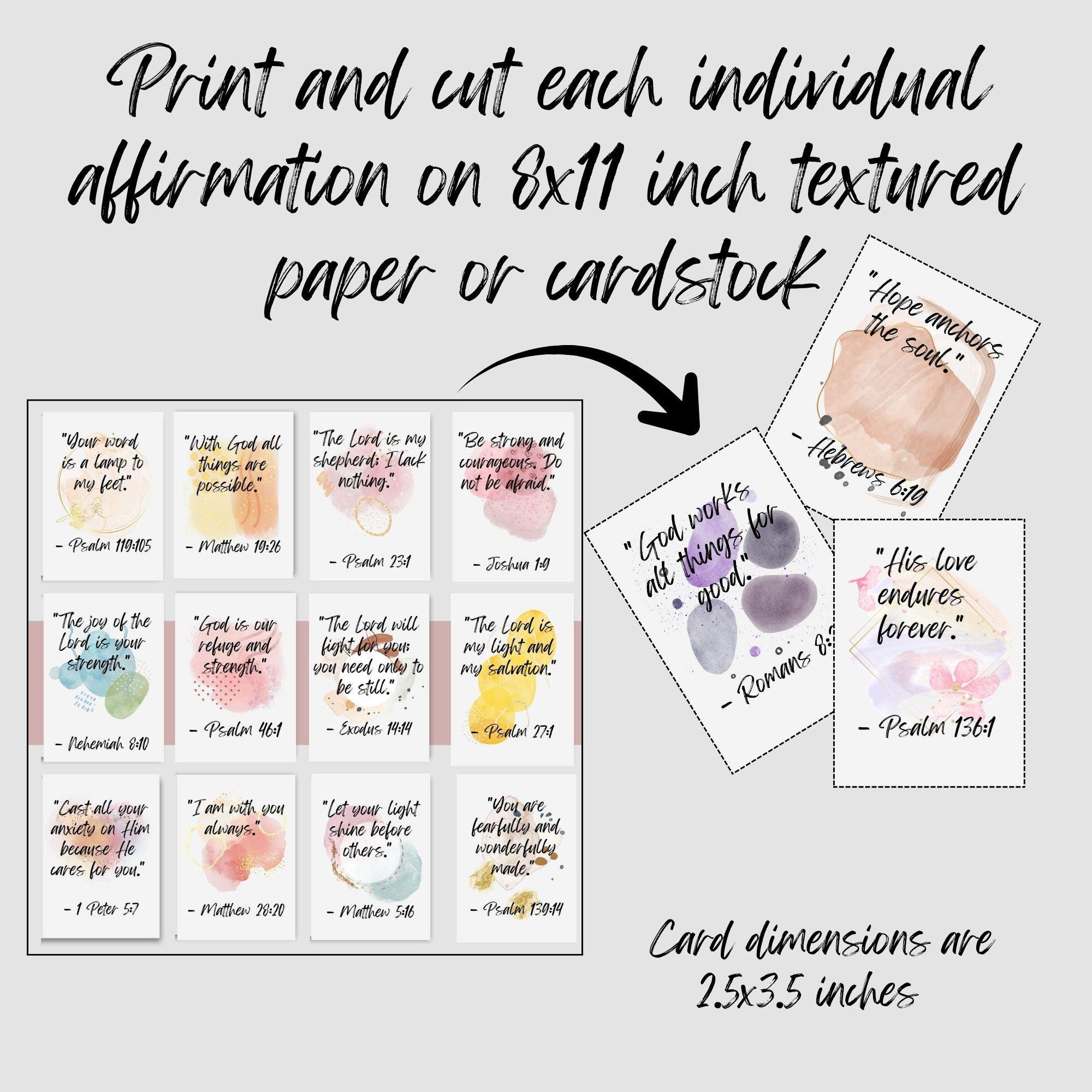 Bible Verse Affirmation Cards PRINTABLE - Etsy