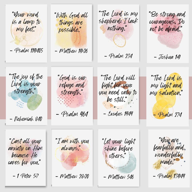 Bible Verse Affirmation Cards PRINTABLE - Etsy