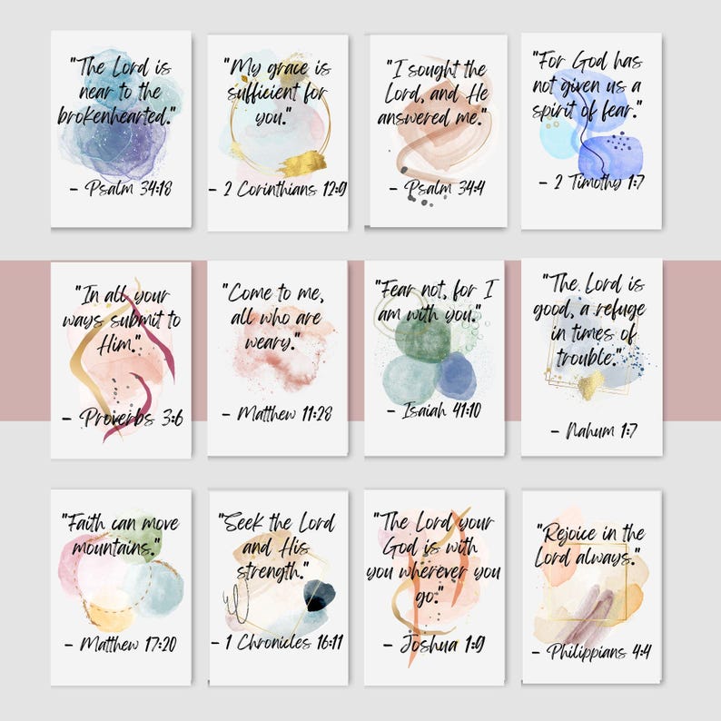Bible Verse Affirmation Cards PRINTABLE - Etsy