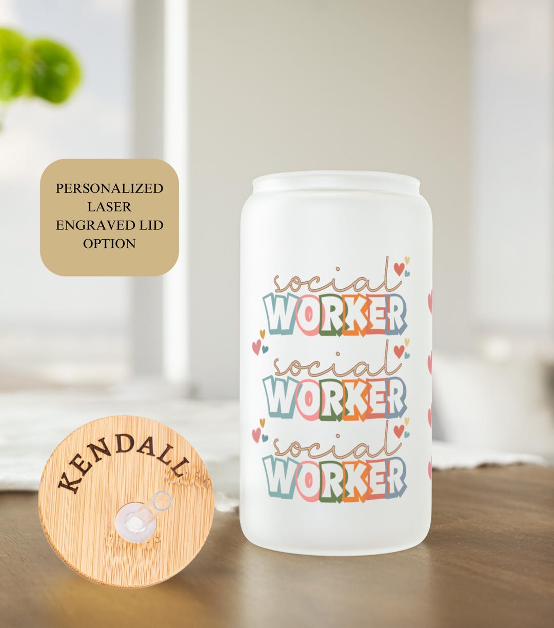 Custom Social Worker Iced Coffee Cup, Personalized Social Worker Gift ...