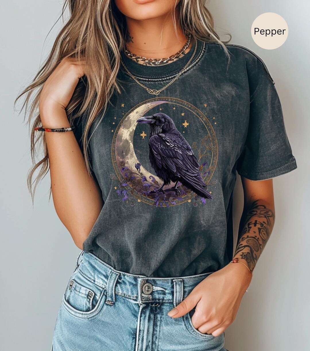 Whimsigoth Raven Shirt, Halloween Shirt, Gothic Raven Shirt, Crow Shirt ...