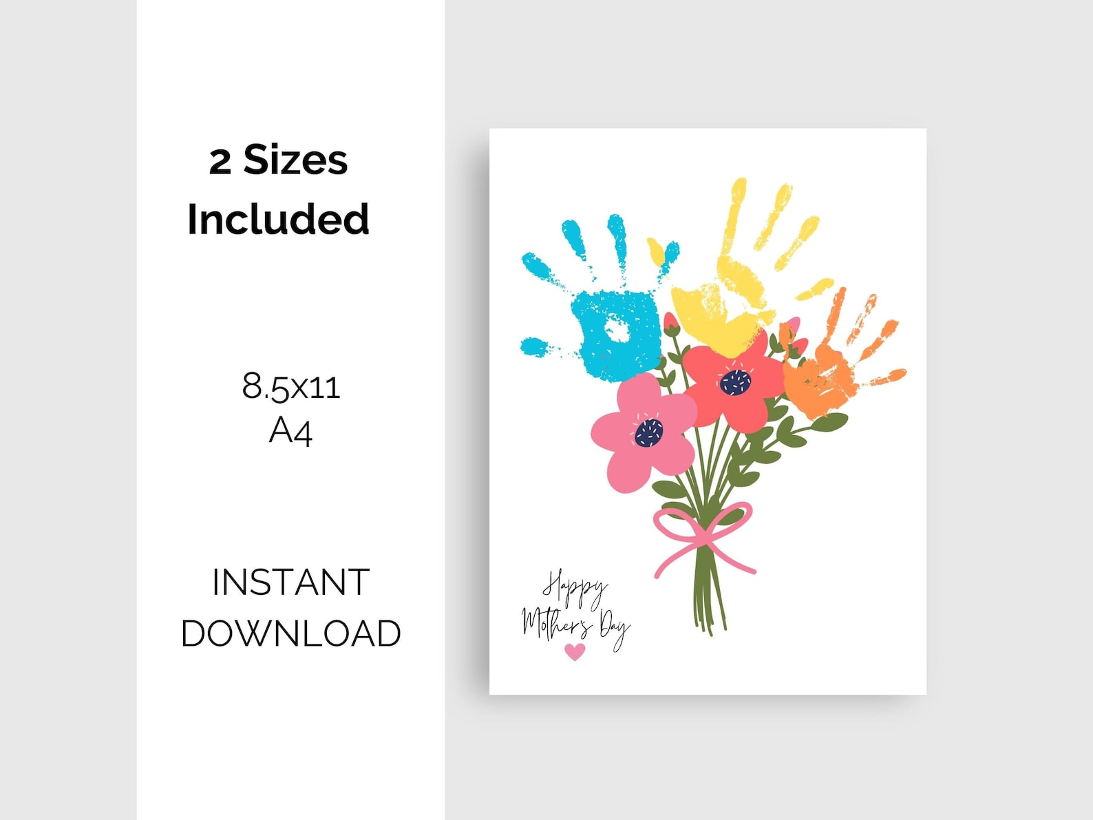 Mothers Day, Mother’s Day Craft, Flower Handprint Craft, Art, Printable ...