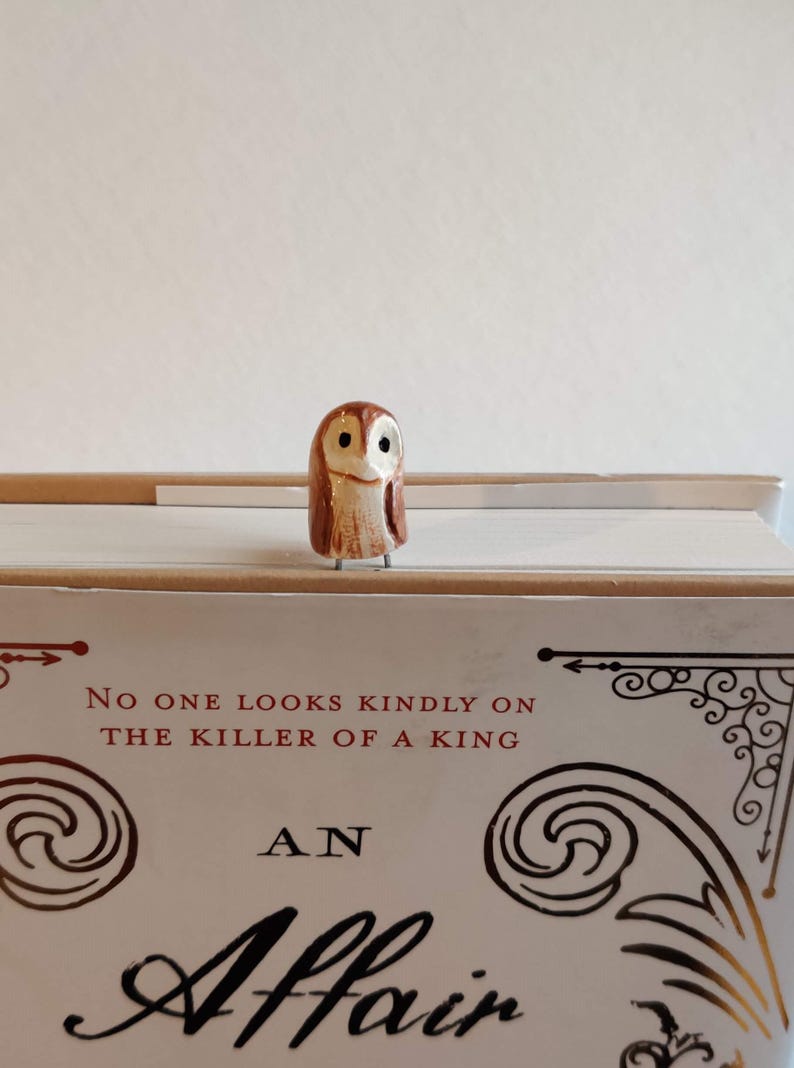 Clay Bookmark Paperclip Figurine | Barn Owl| Cute | Minimal | Bookish ...