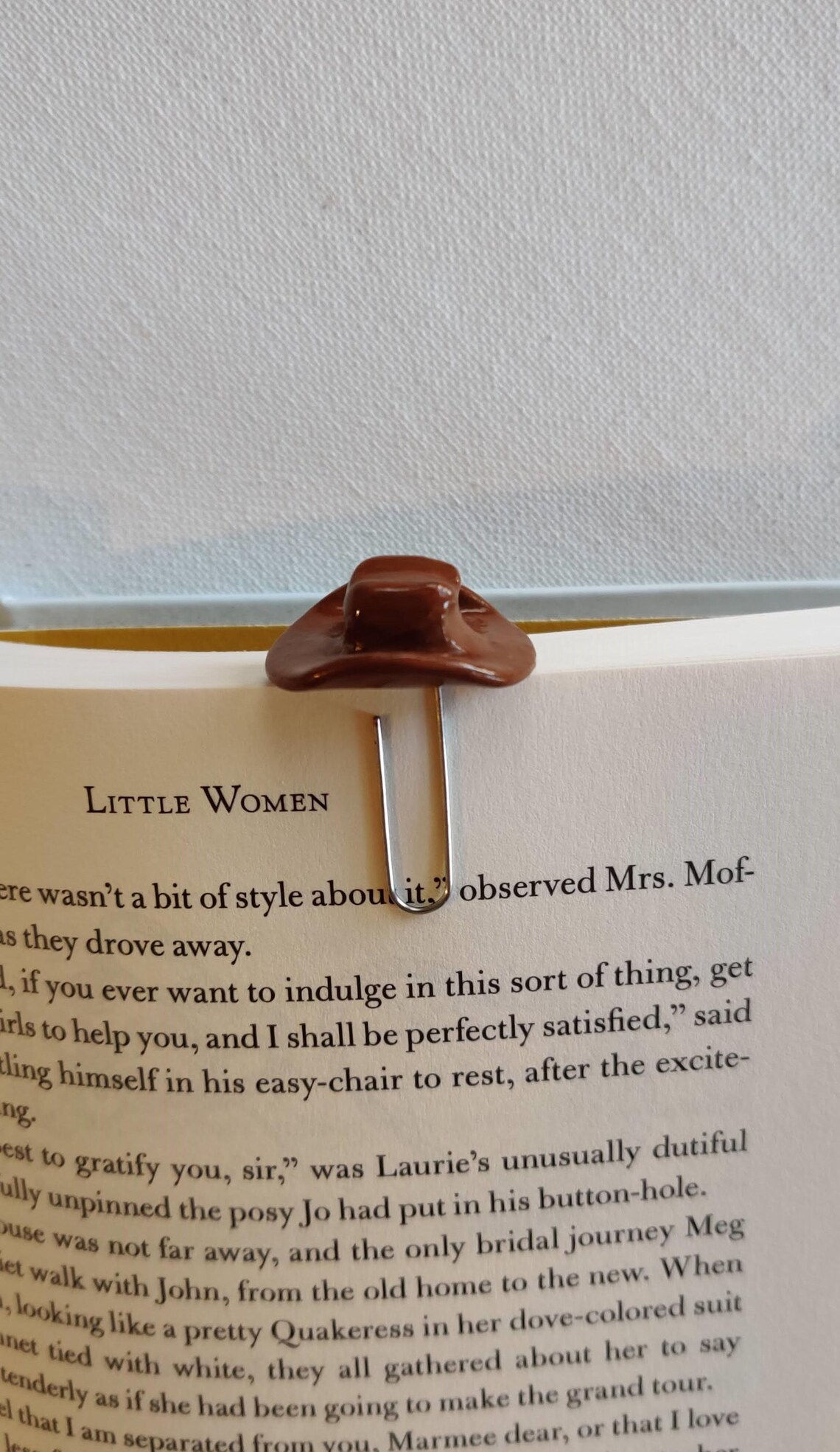 Clay Bookmark Paperclip Figurine| Cowboy Hat| Cute | Minimal | Bookish ...