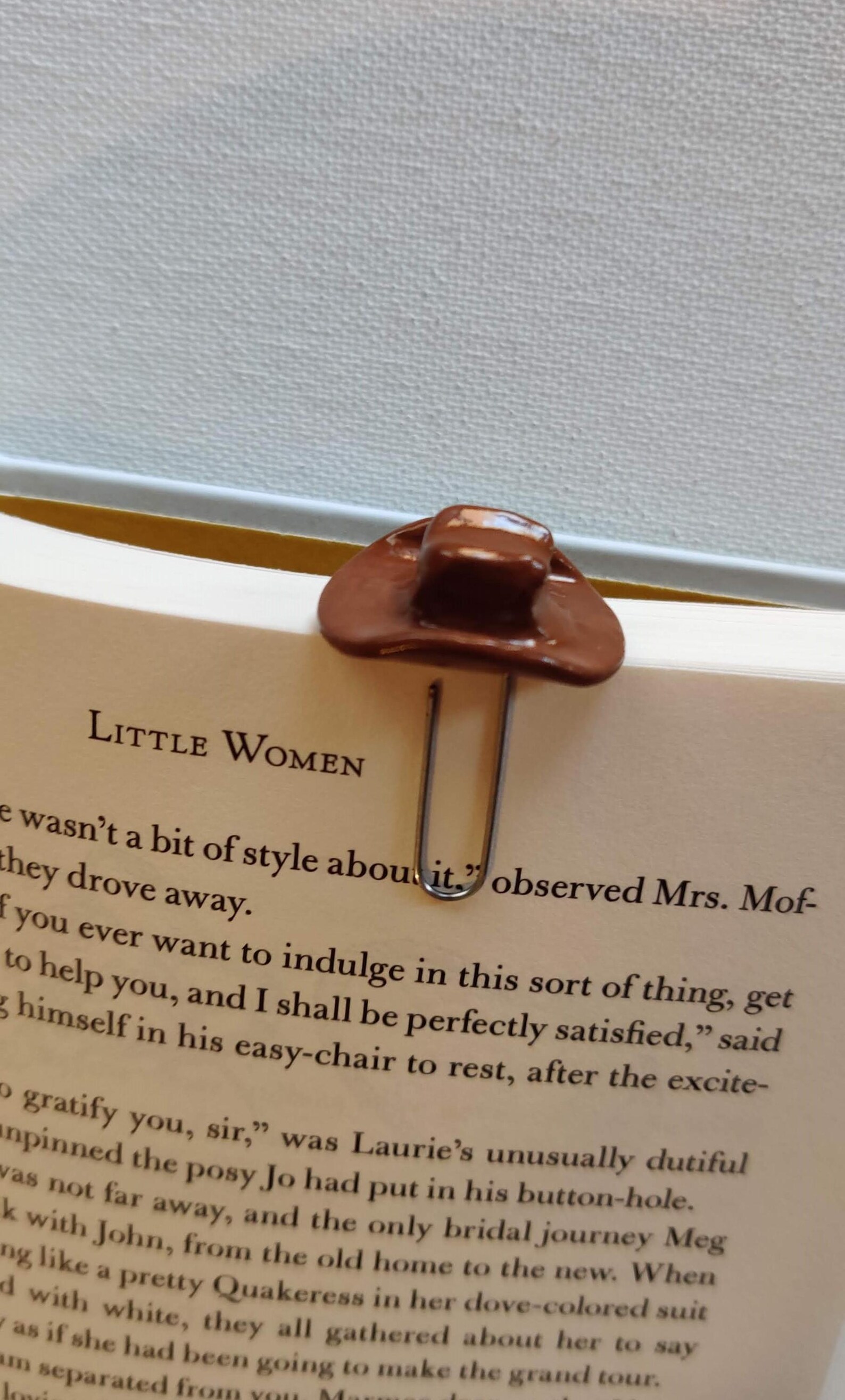Clay Bookmark Paperclip Figurine| Cowboy Hat| Cute | Minimal | Bookish ...