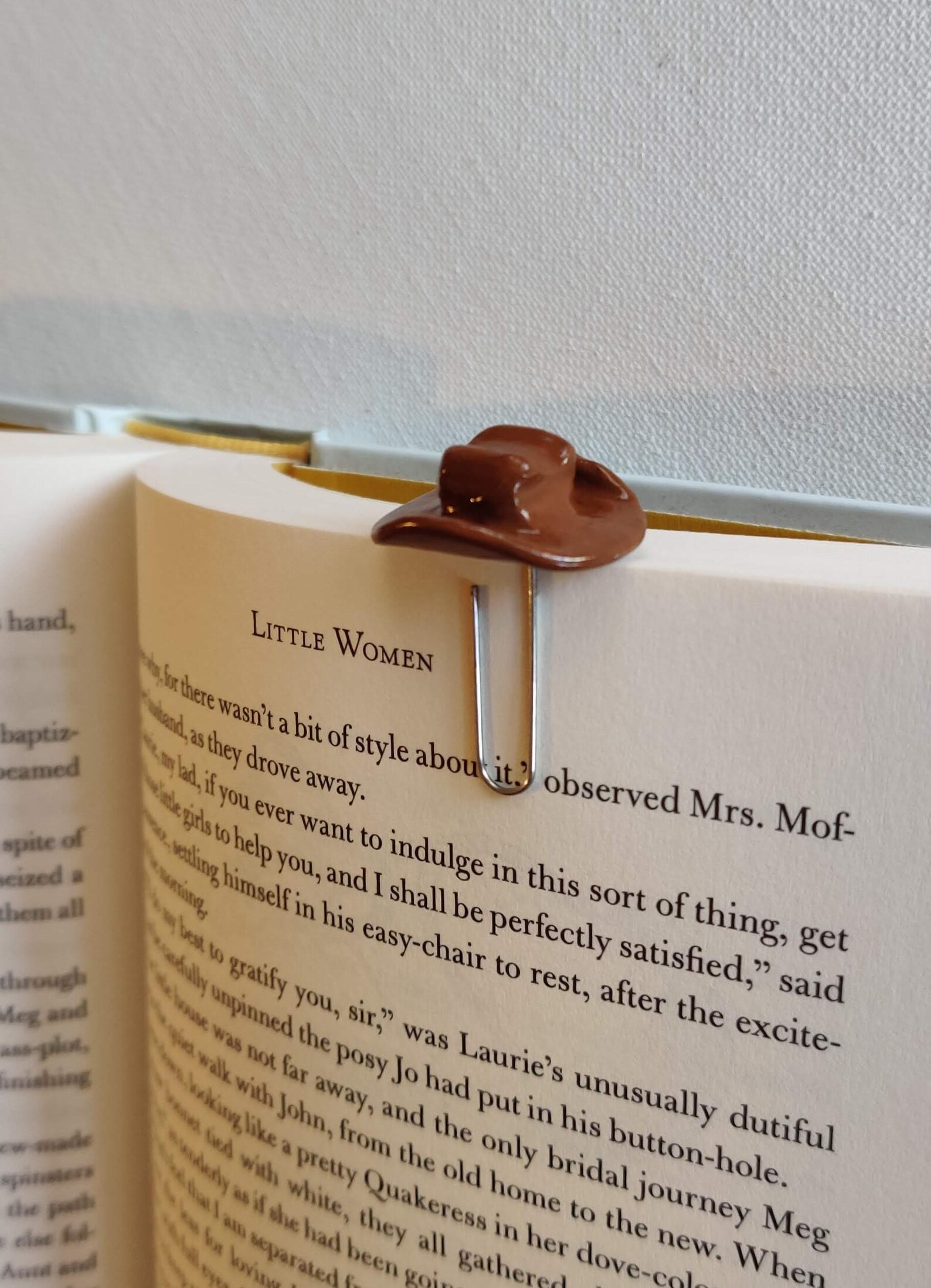 Clay Bookmark Paperclip Figurine| Cowboy Hat| Cute | Minimal | Bookish ...