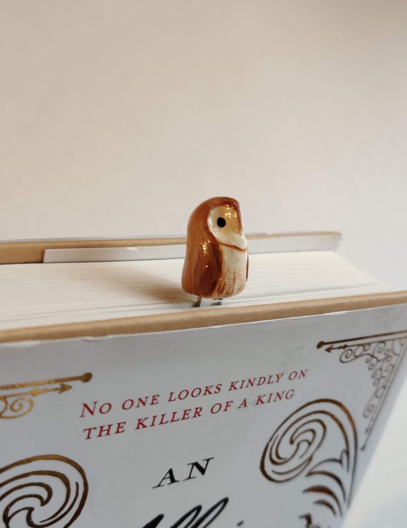 Clay Bookmark Paperclip Figurine | Barn Owl| Cute | Minimal | Bookish ...