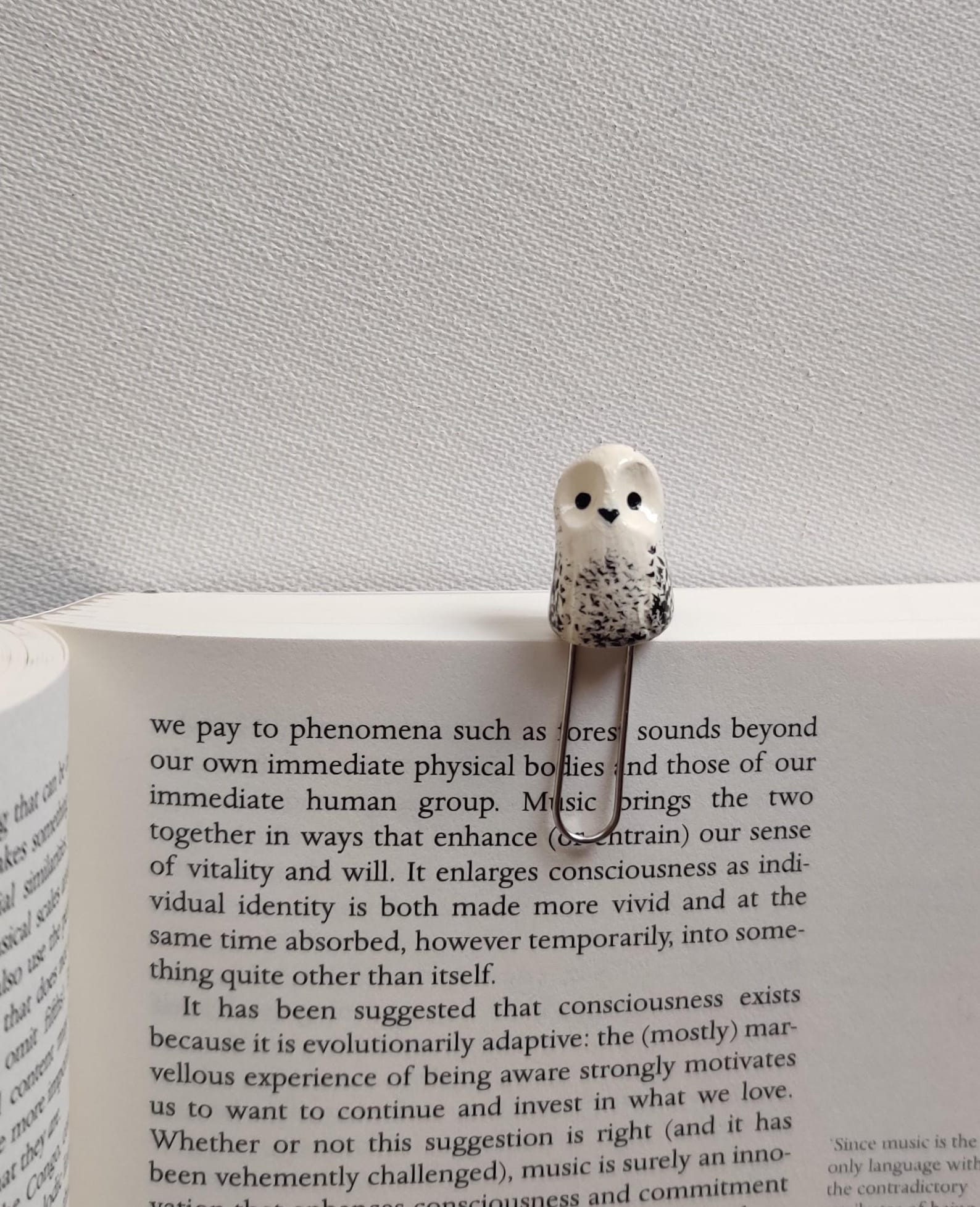 Clay Bookmark Paperclip Figurine | Snowy Owl | Cute | Minimal | Bookish ...