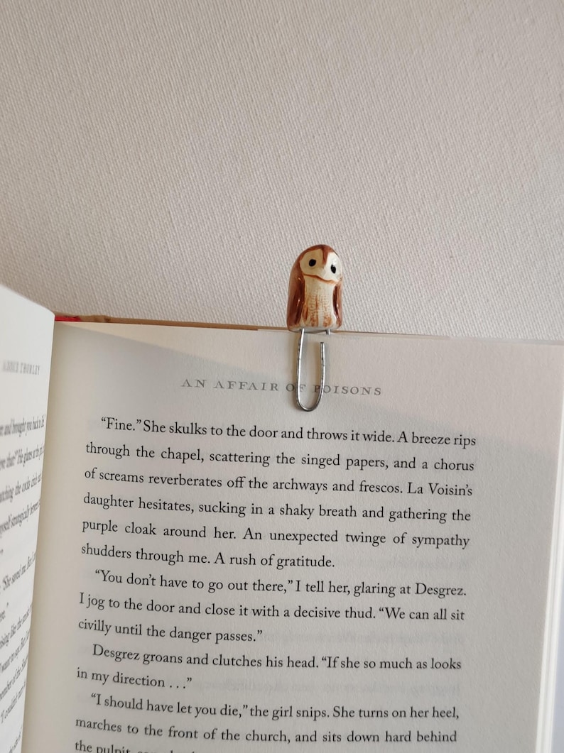 Clay Bookmark Paperclip Figurine | Barn Owl| Cute | Minimal | Bookish ...
