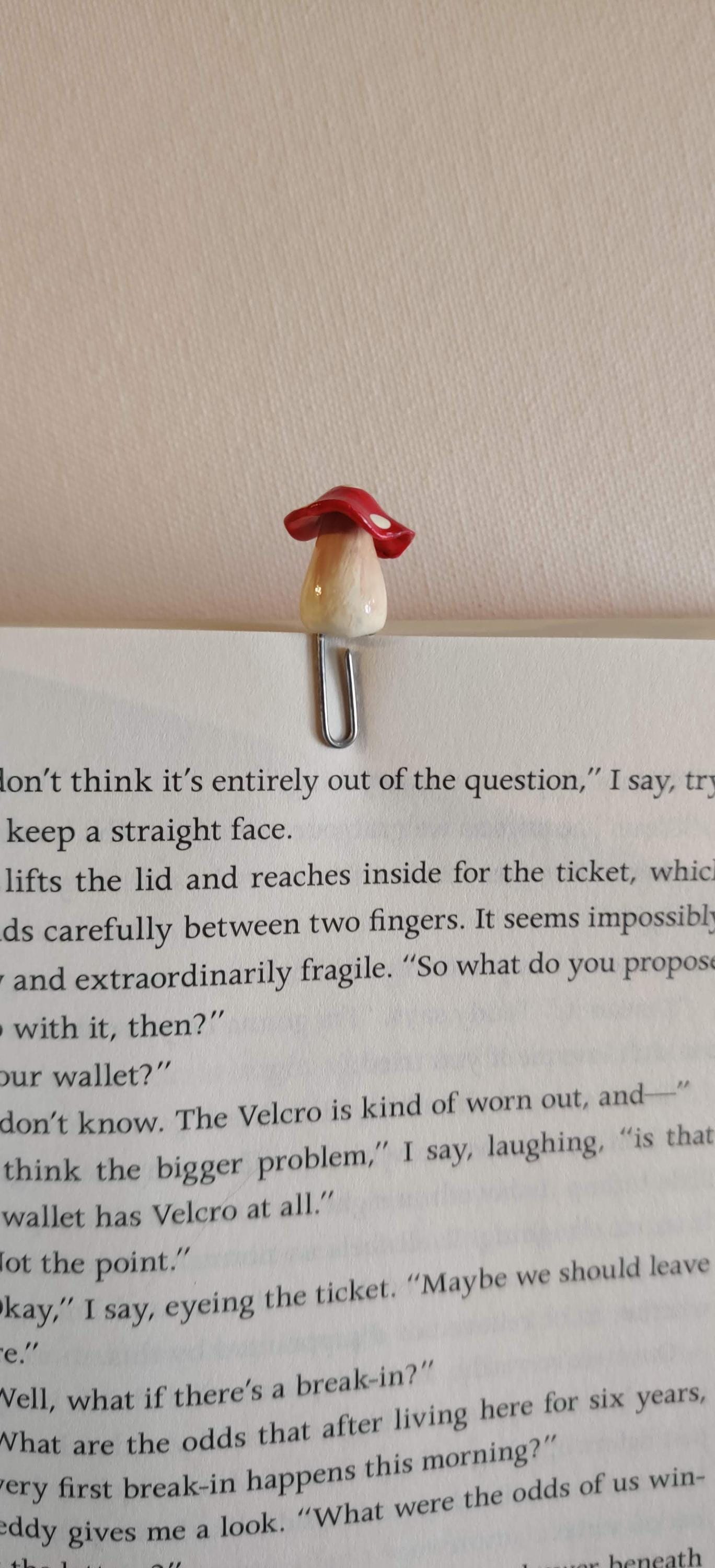 Clay Bookmark Paperclip Figurine | Mushroom | Cute | Minimal | Bookish ...