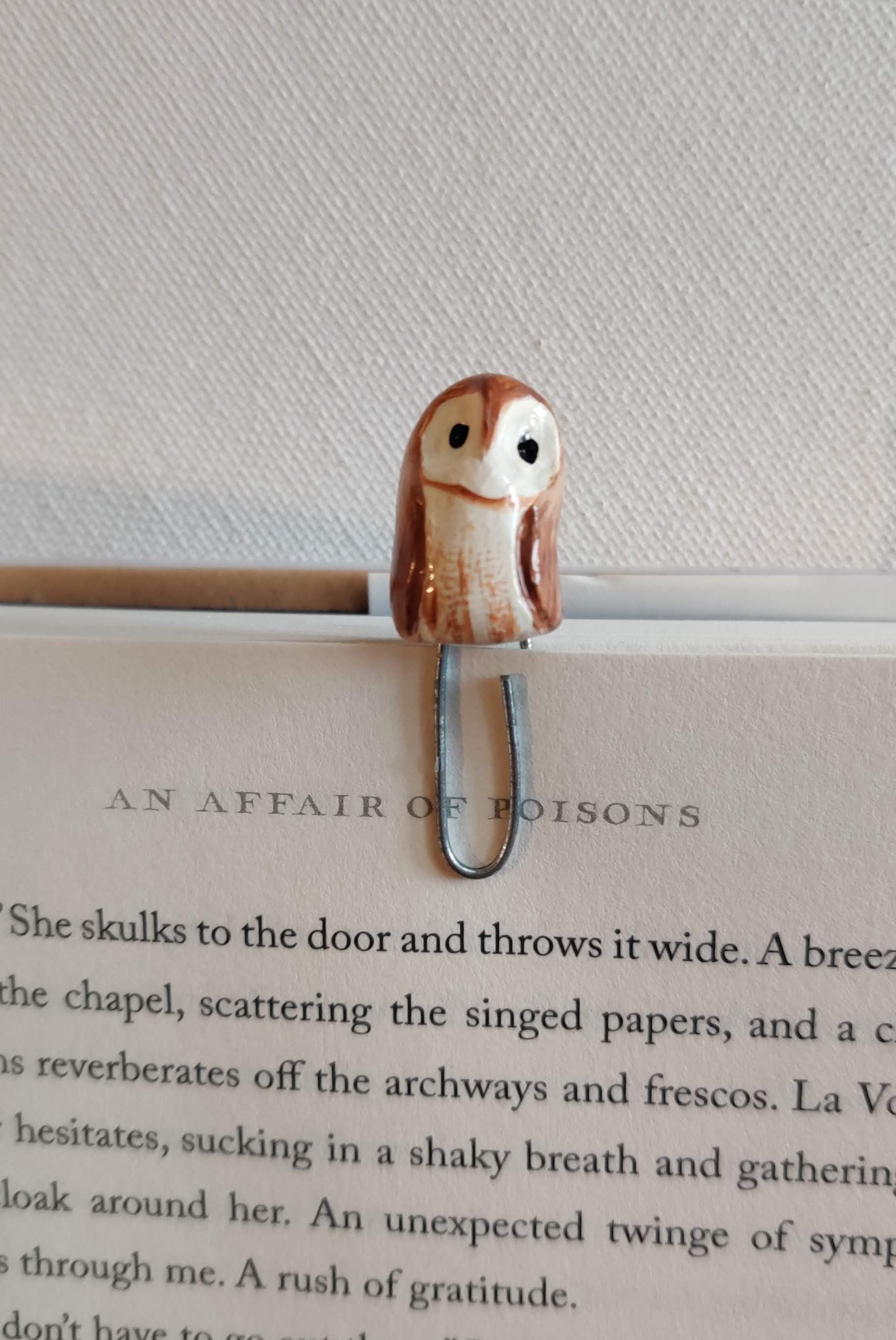 Clay Bookmark Paperclip Figurine | Barn Owl| Cute | Minimal | Bookish ...