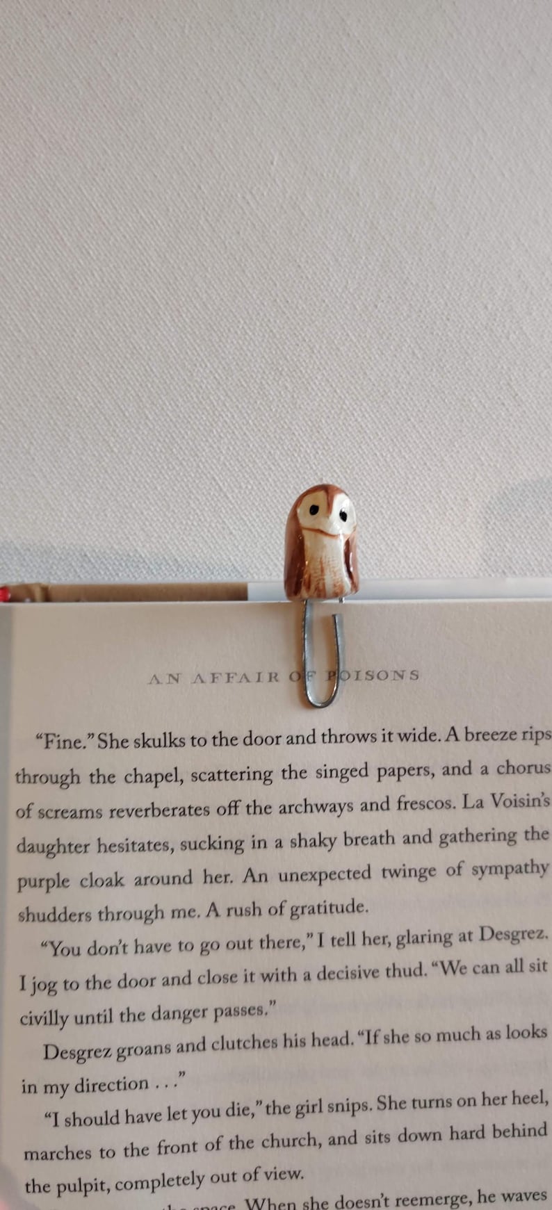 Clay Bookmark Paperclip Figurine | Barn Owl| Cute | Minimal | Bookish ...