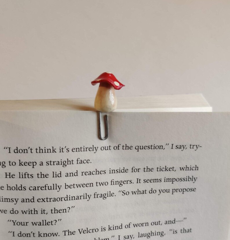 Clay Bookmark Paperclip Figurine | Mushroom | Cute | Minimal | Bookish ...