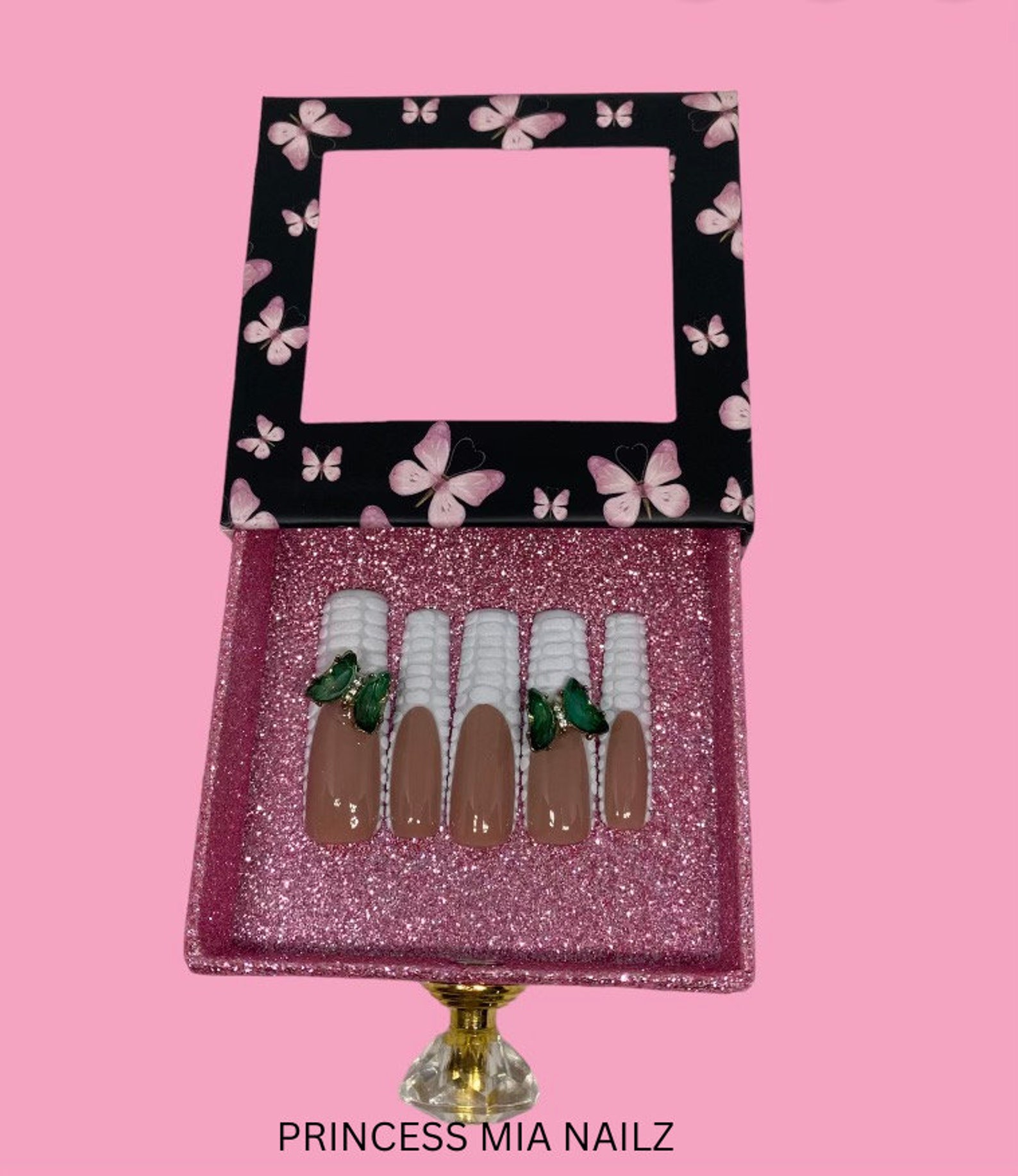 3D French Tip Press Ons | Crocodile Press Ons | 3D Press Ons - Etsy