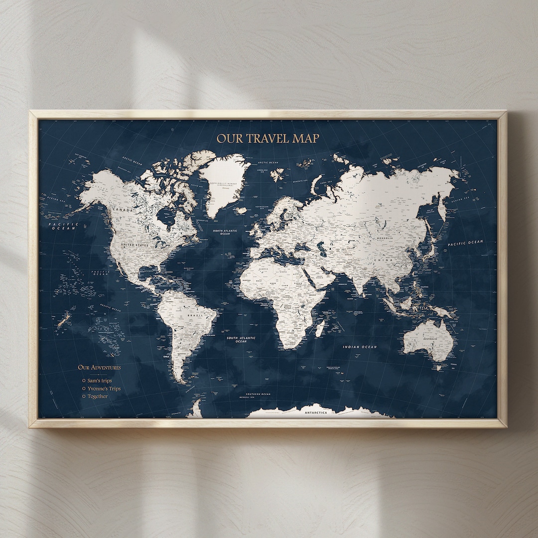 Anniversary Push Pin World Map – Personalized Travel Gift for Couple - Etsy