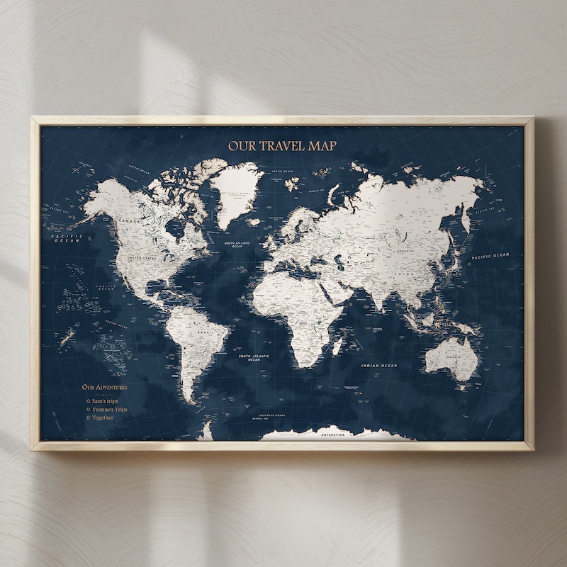 Couples Travel Map - Etsy
