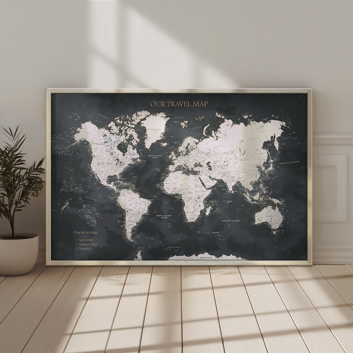 Family Travel Map: Personalized Push Pin World Map for Your Adventures ...