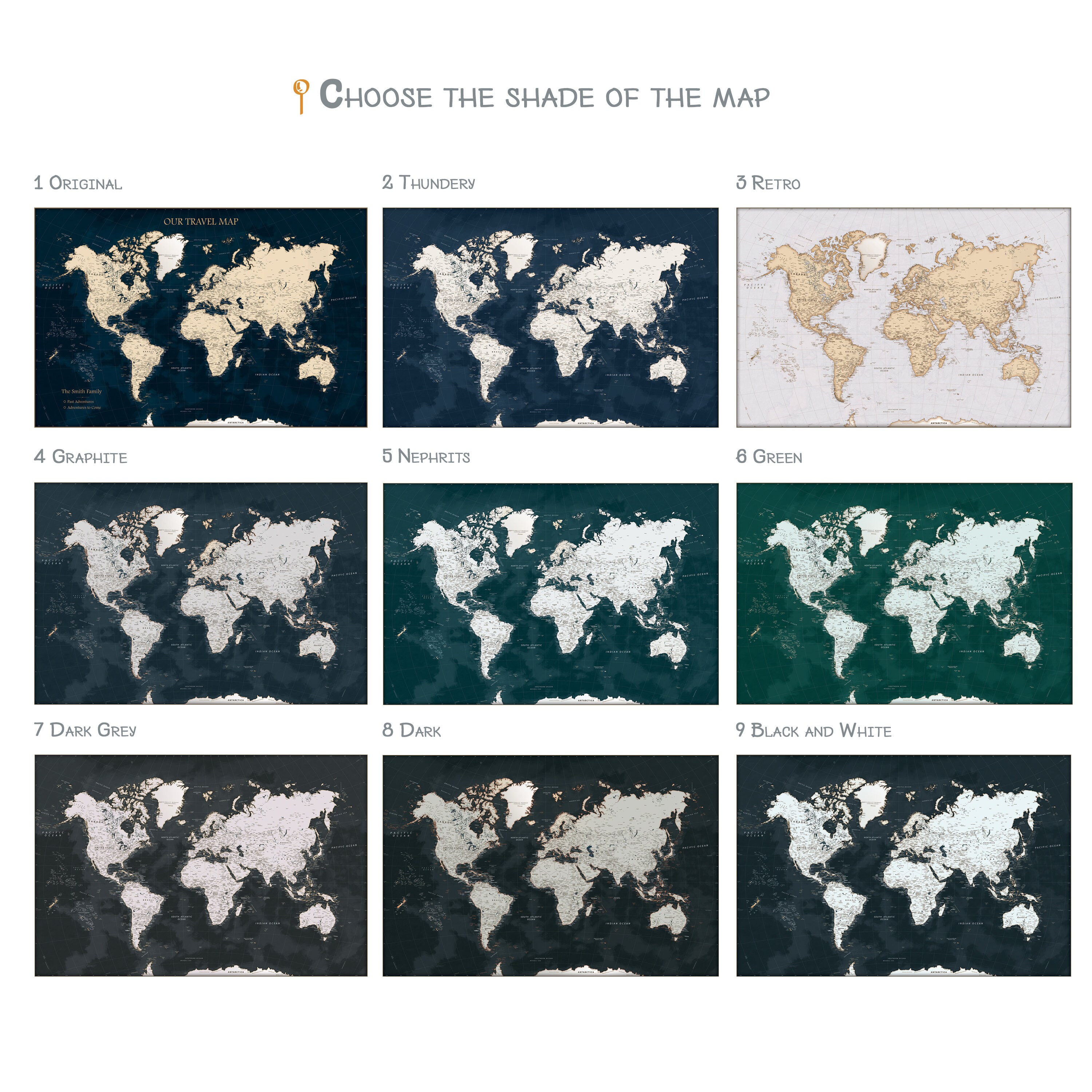 Push Pin Travel Map for Your Adventures - Etsy