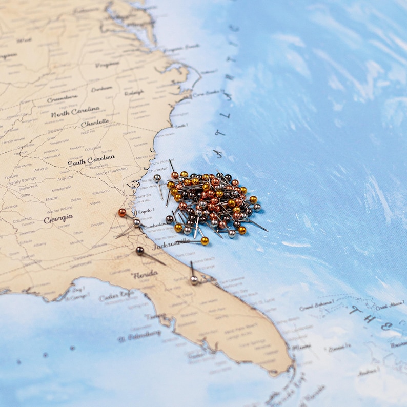 Map Push Pins Set – Colored Travel Map Markers - Etsy