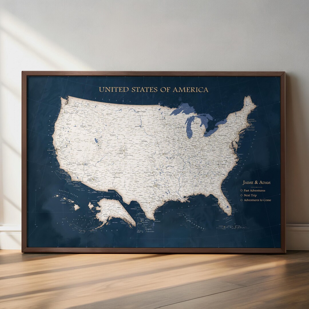 USA Push Pin Map | Personalized US Travel Map | Pushpin Map USA ...