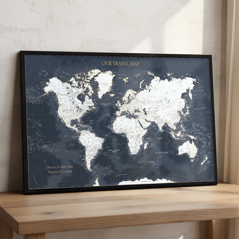Push Pin World Map Personalized Map for Travelers - Etsy