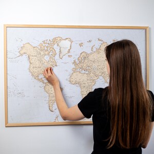 Push Pin Map - Personalized World Travel Map Poster - Etsy