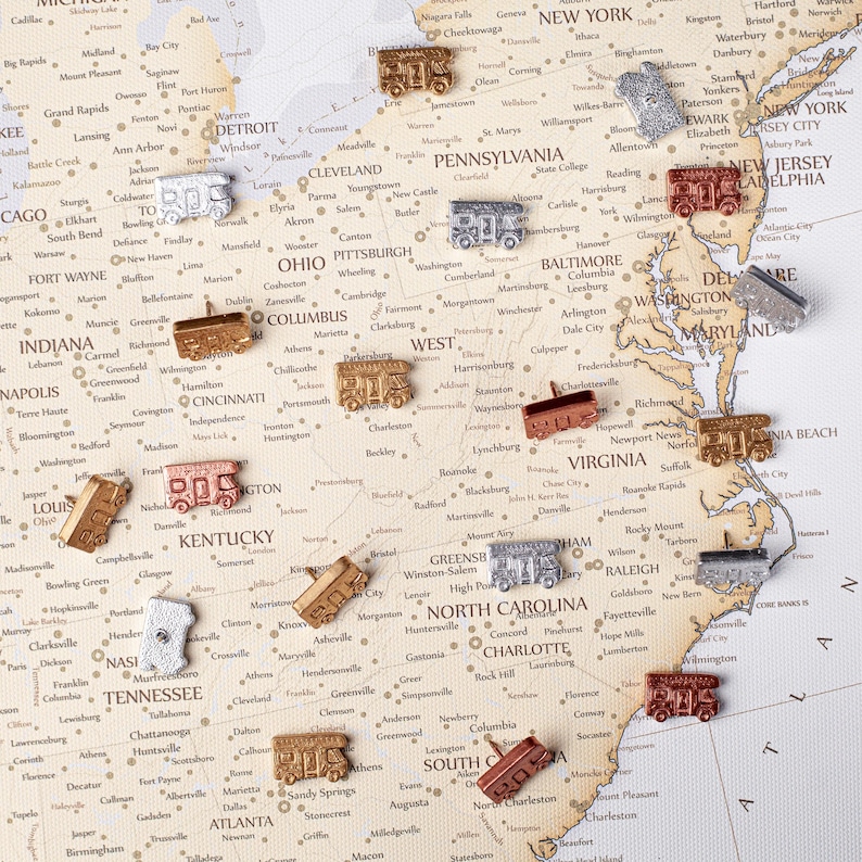 Map Push Pins – 3D Travel Trailer / Motorhome RV Icon Markers (set of 5 ...