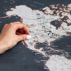 Push Pin Map - Track and Mark Your Travels With This Personalized World ...