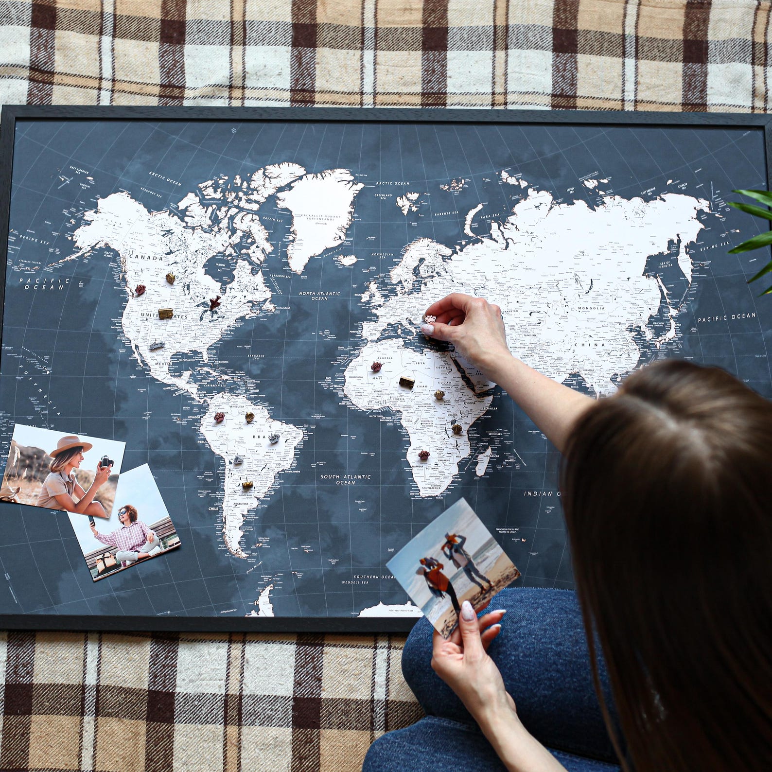 Push Pin World Map – Personalized Travel Map With Pins, Framed or ...