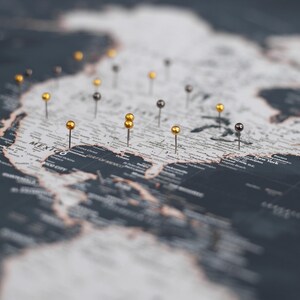 World Map Push Pin - Personalized Travel Map Poster - Etsy UK